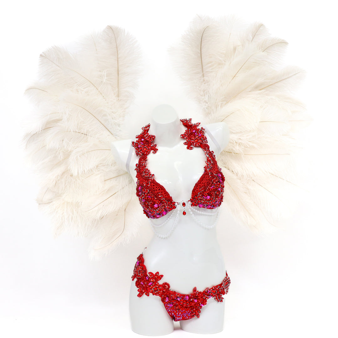 FMG / WBFF Red Competition Couture Suit Bikini – Angel Competition Bikinis