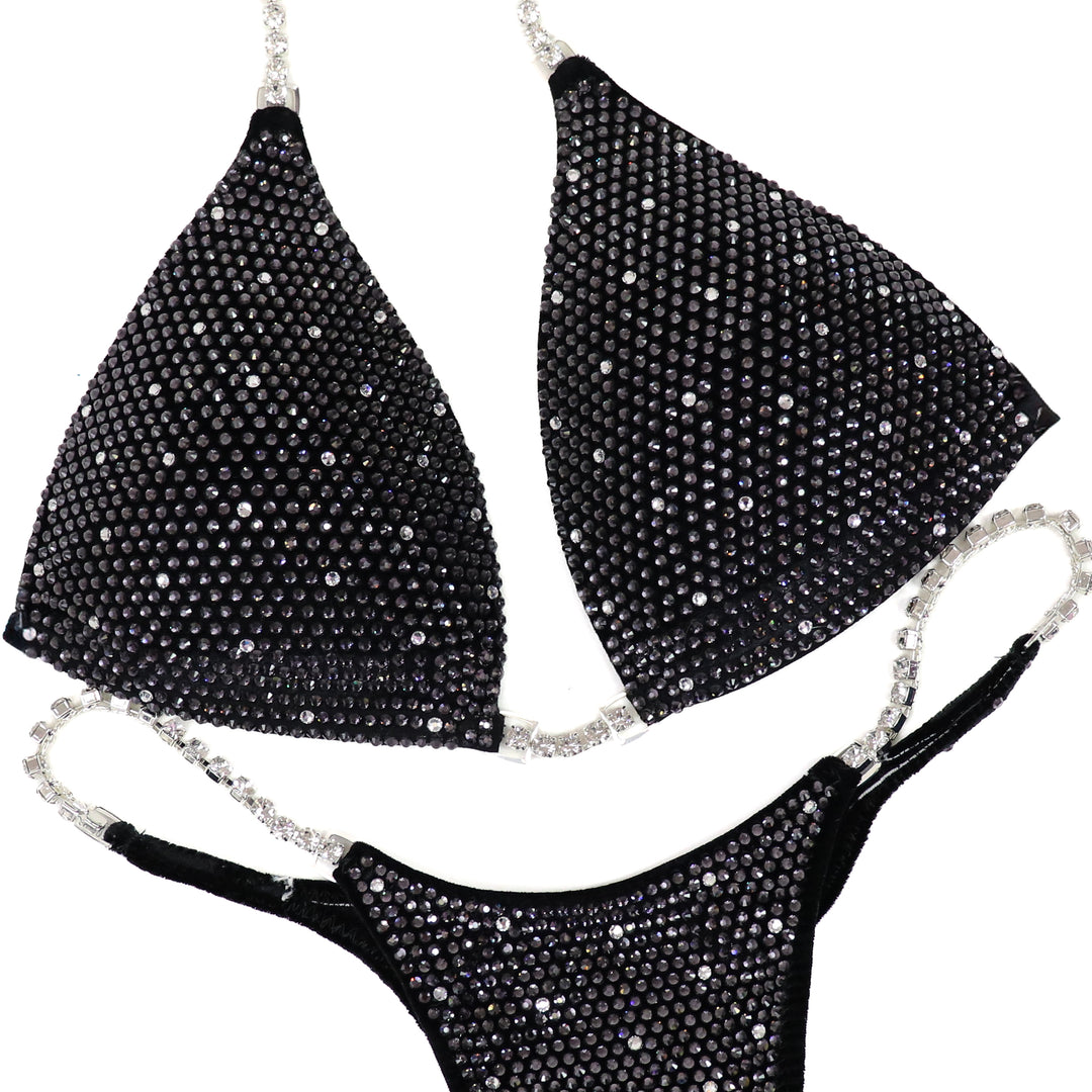 Black Crystalized Competition Suit for NPC & IFBB Bikini, Figure ...