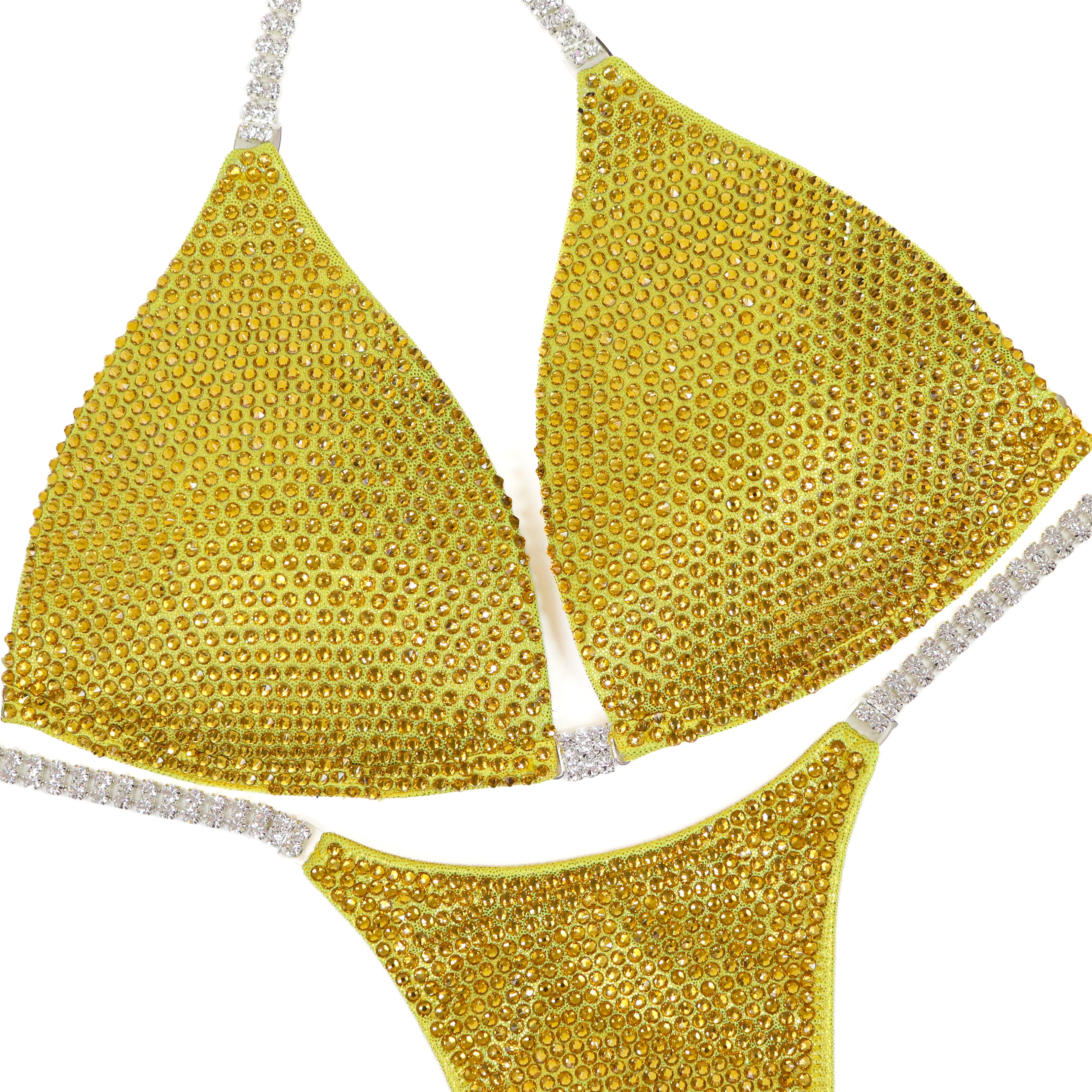 Yellow Crystalized Competition Suit for NPC & IFBB Bikini, Figure ...