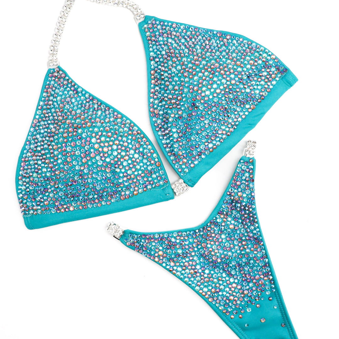 Aqua Jade Crystal Competition Suits for NPC Bikini Wellness Athletes ...
