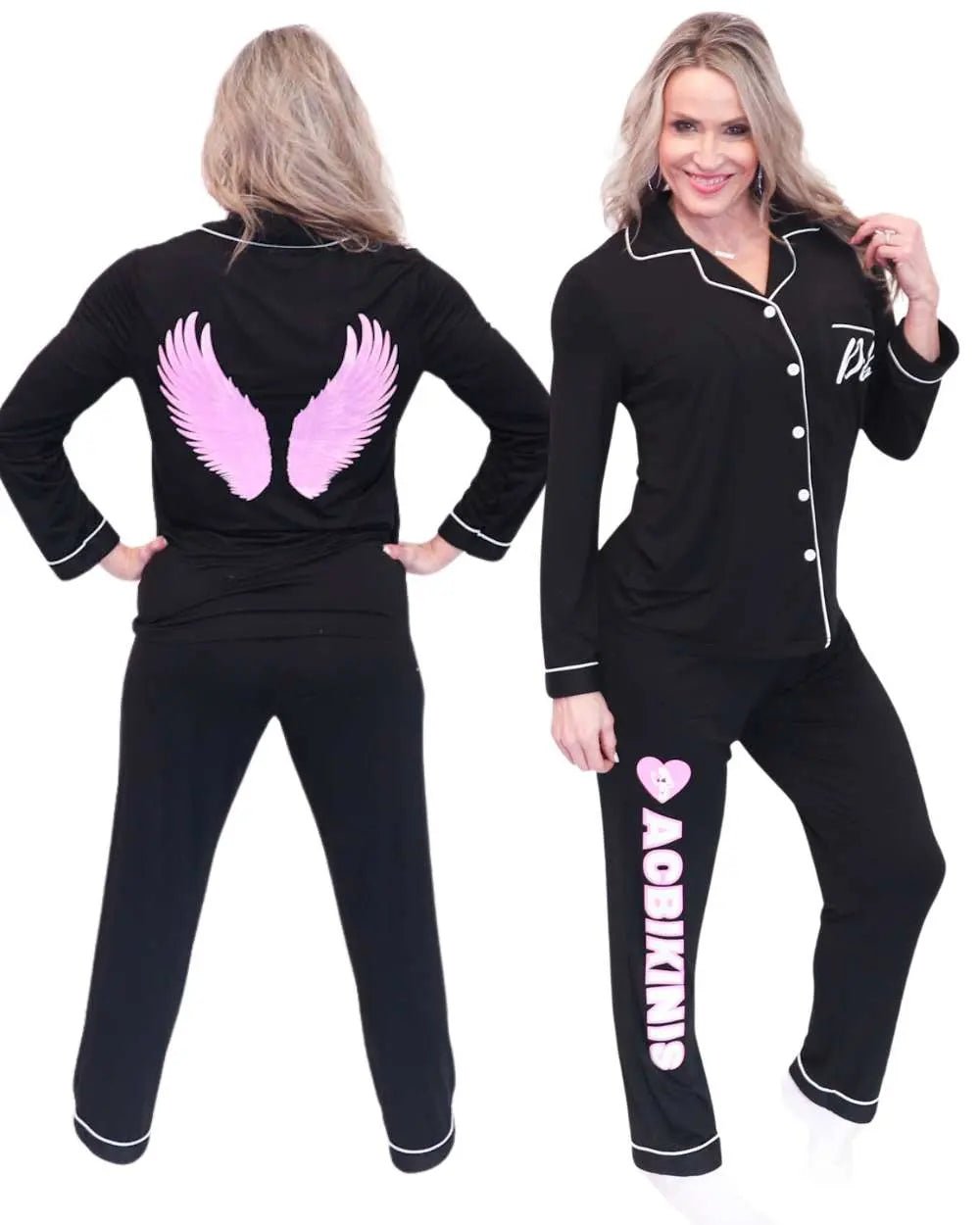 Angel Wings Black Backstage Pajama Set – Angel Competition Bikinis