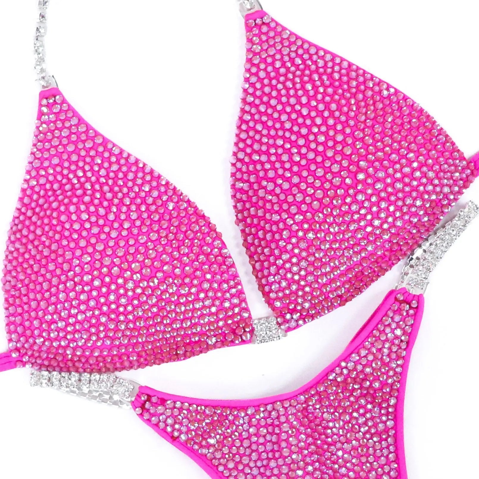 Solid Pink Crystal Competition Suit for NPC Bikini Wellness Competitor ...