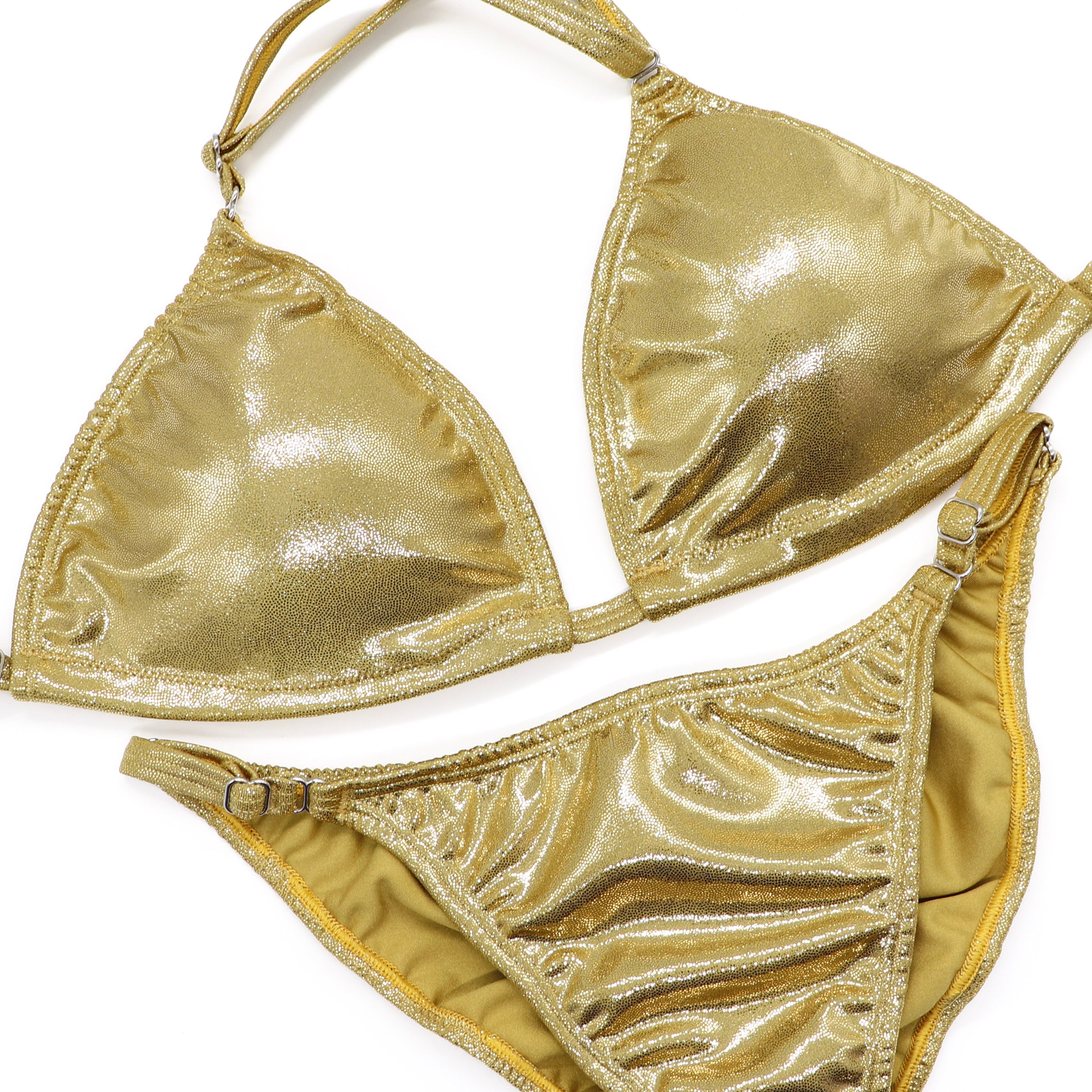 Fit Model Gold Competition Suits for NPC Division | Shop Custom Designs ...