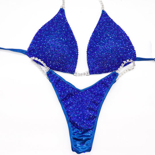 True Blue Crystal Radiance Competition Suit for Female Bodybuilders ...